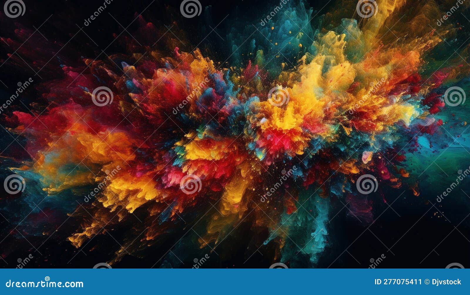 Exploding Colors Mix In Chaotic Space Dust Generated By AI Stock ...