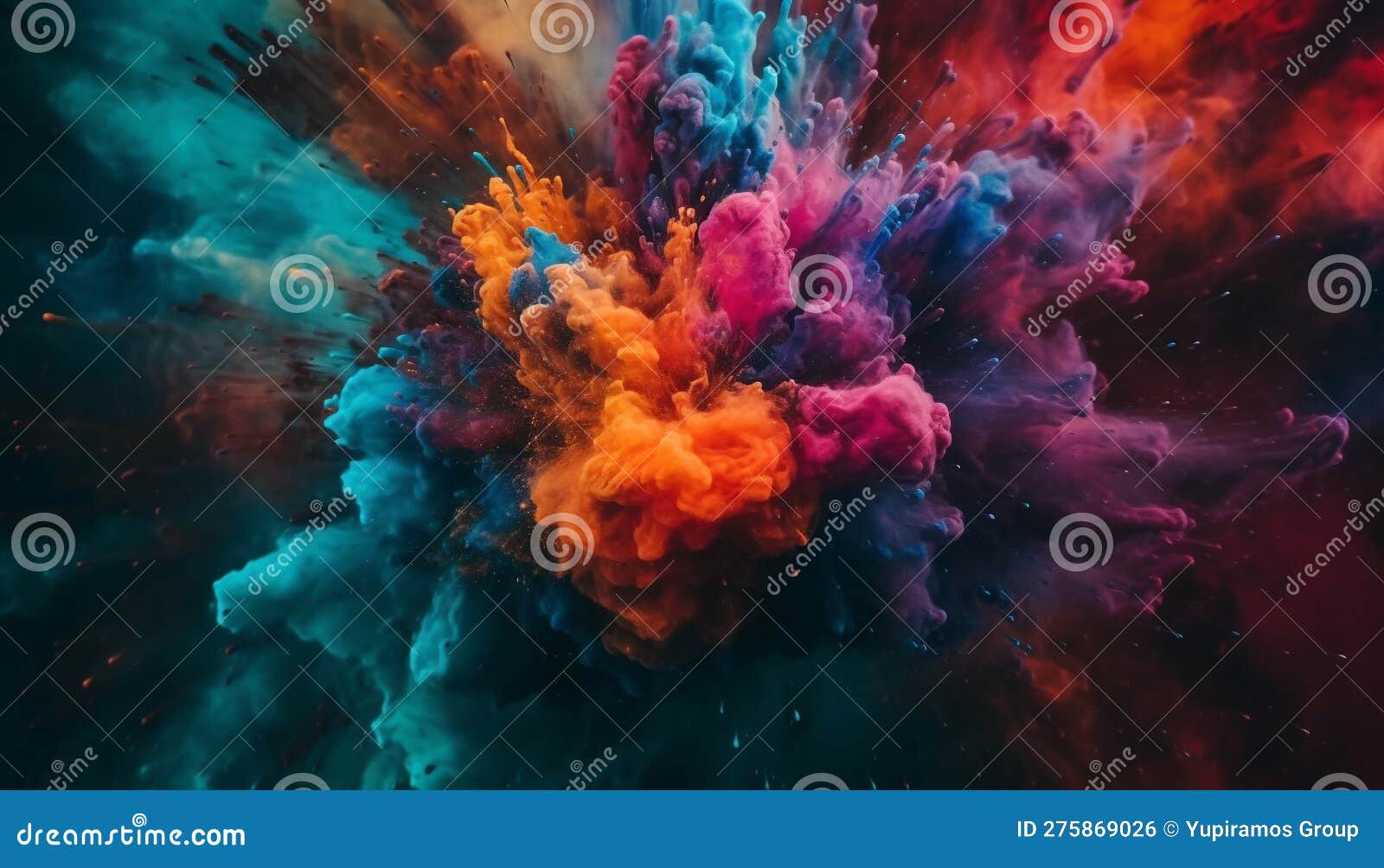 Exploding Colors in a Vibrant Galaxy Backdrop Generated by AI Stock ...