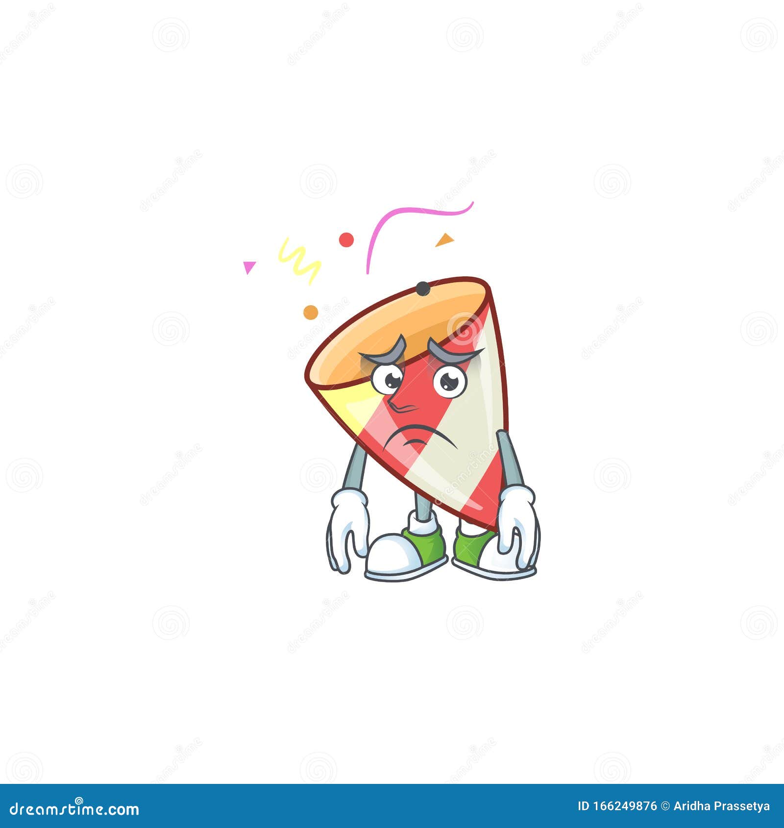 Exploding Confetti Cartoon Character Showing Afraid Look Face Stock ...