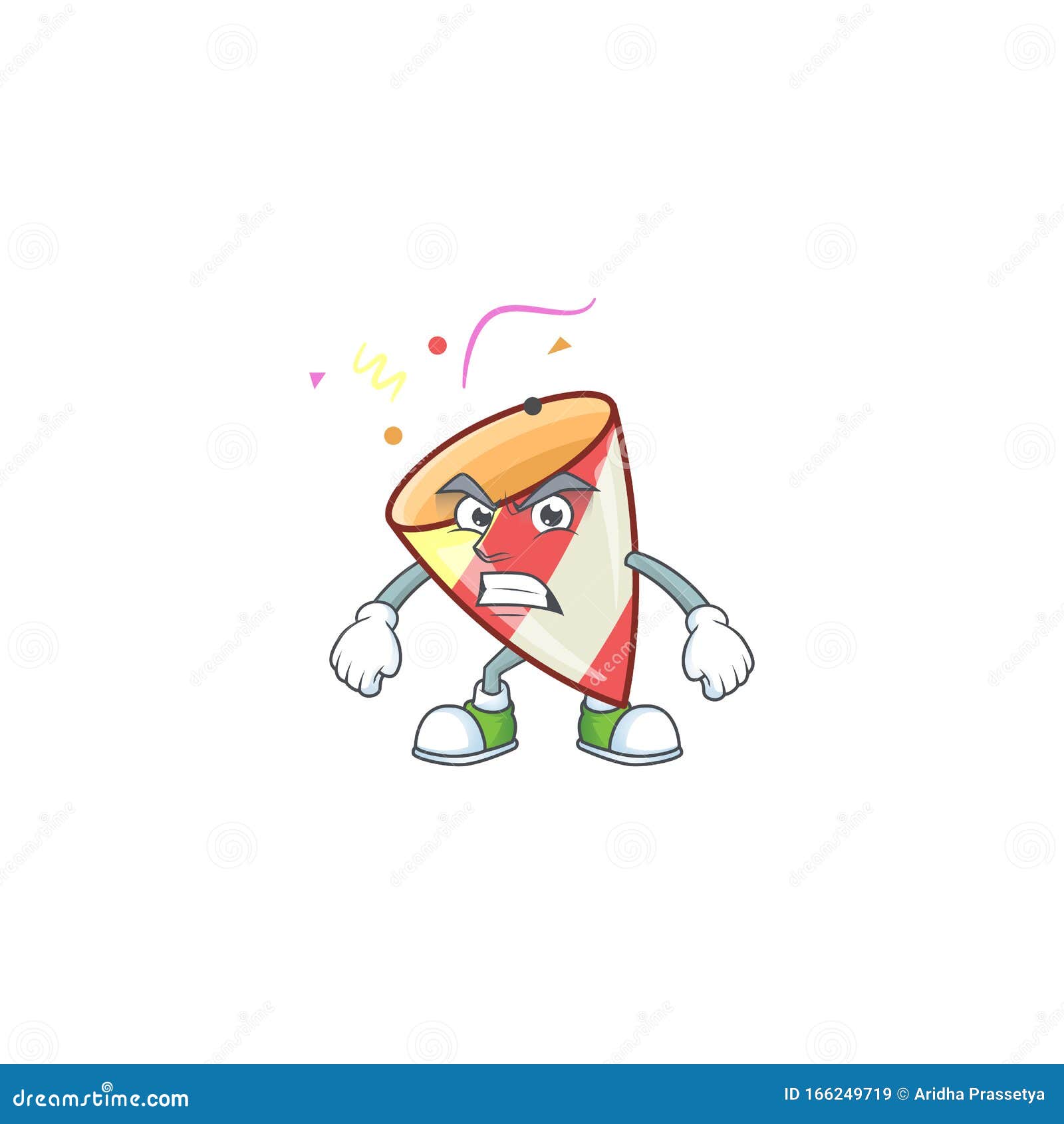 Exploding Confetti Cartoon Character Style with Angry Face Stock Vector ...