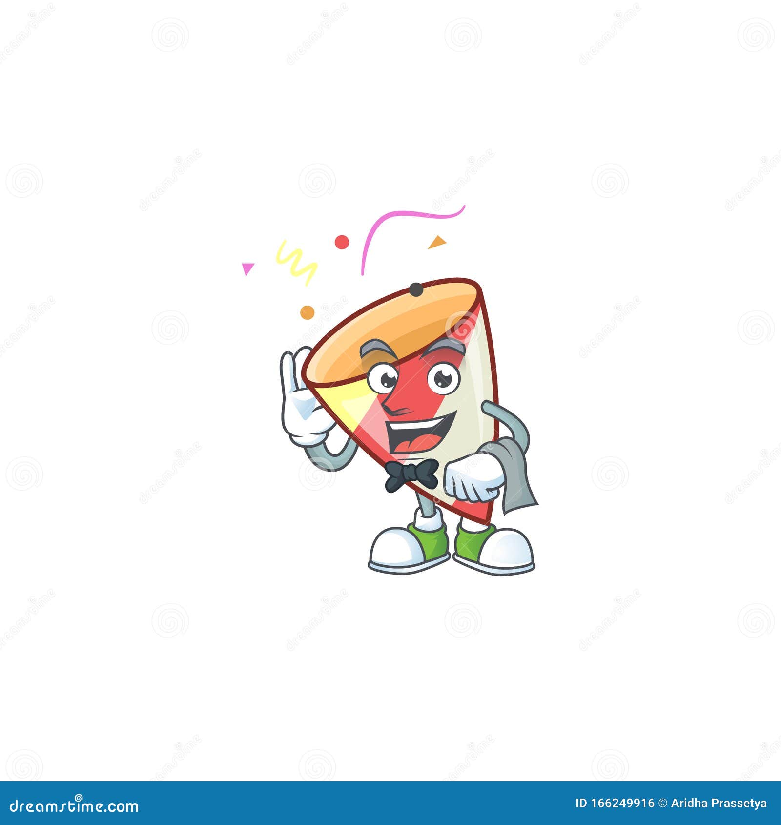 Exploding Confetti Character on a Stylized Waiter Look Stock Vector ...