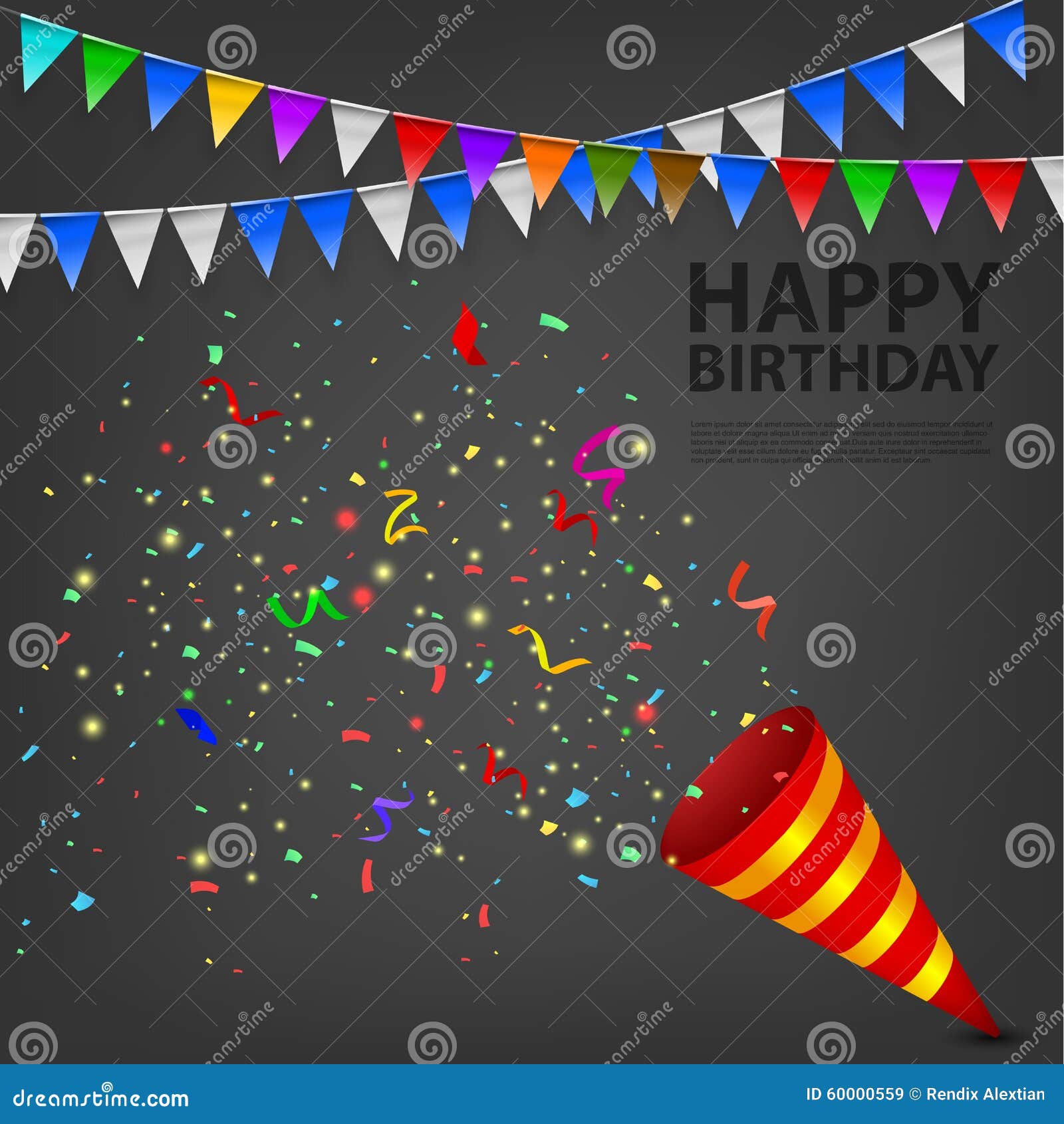 Exploding Confetti Popper Birthday Party Stock Illustration ...