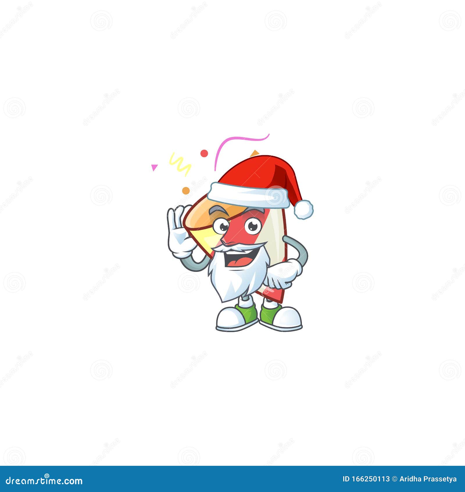 Exploding Confetti in Santa Cartoon Character Design Stock Vector ...
