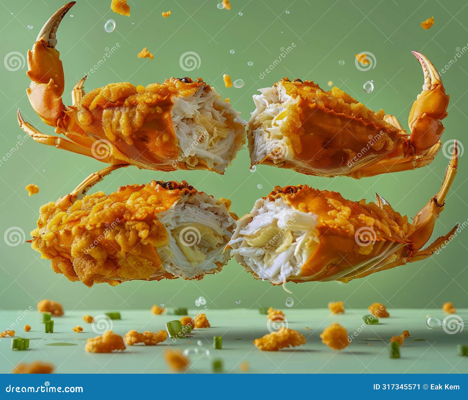 Exploding Corn on the Cob with Flying Kernels on a Green Background in ...