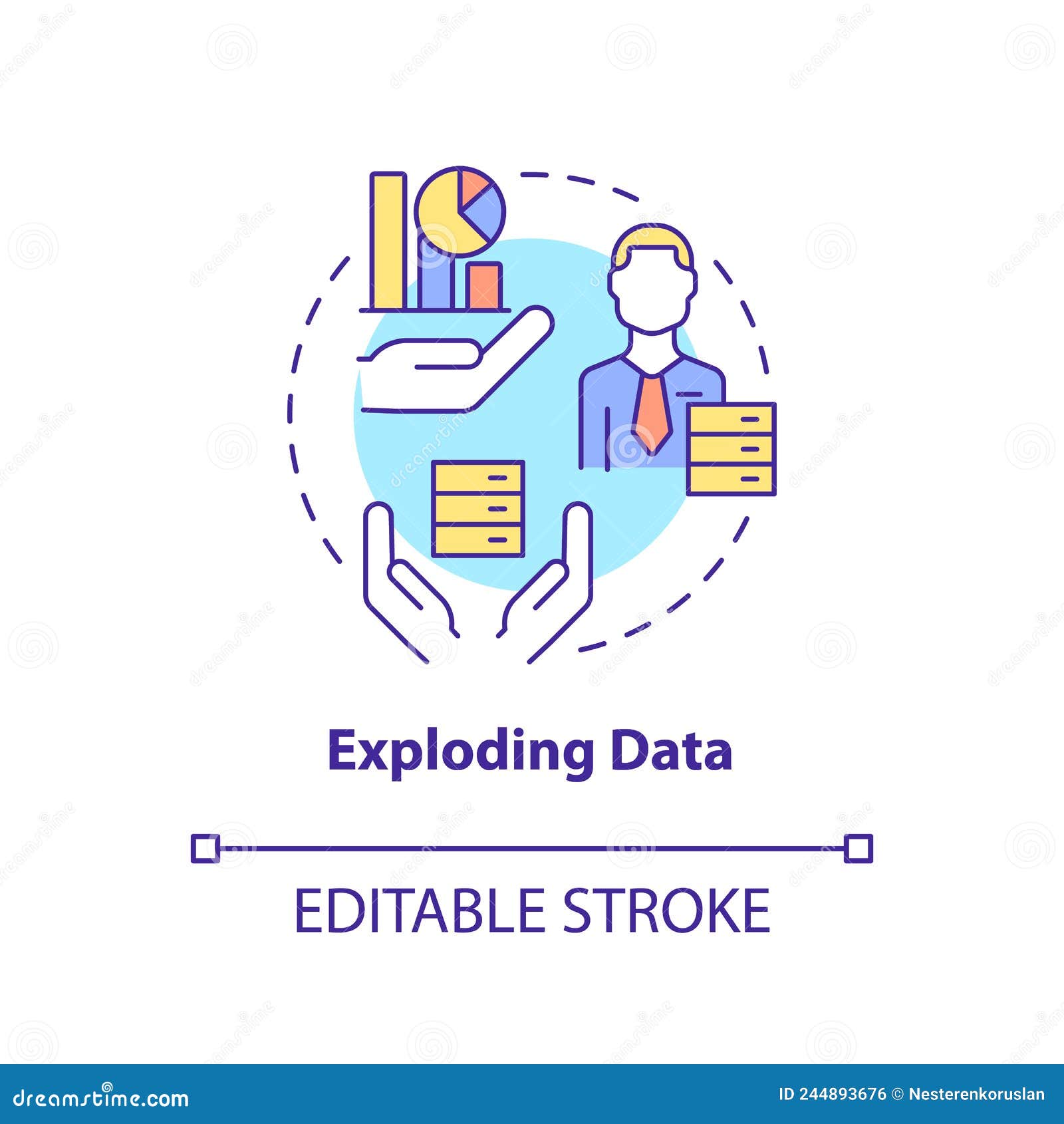 Exploding Data Concept Icon Stock Vector - Illustration of current ...
