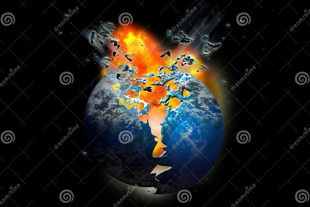 Exploding Death Planet Earth Stock Illustration - Illustration of ...