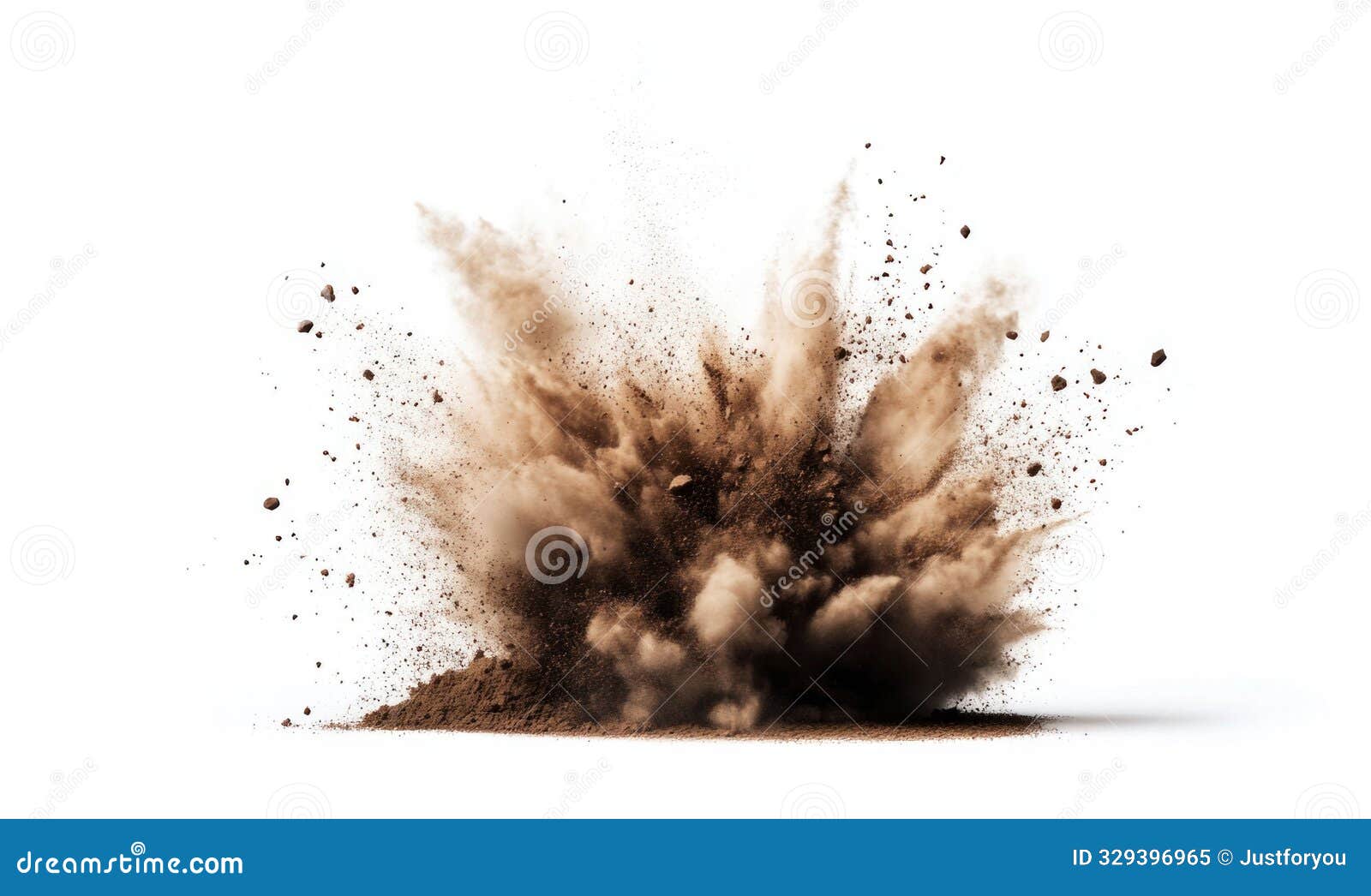 Exploding Dirt Cloud on White Background. Generative Ai Stock ...