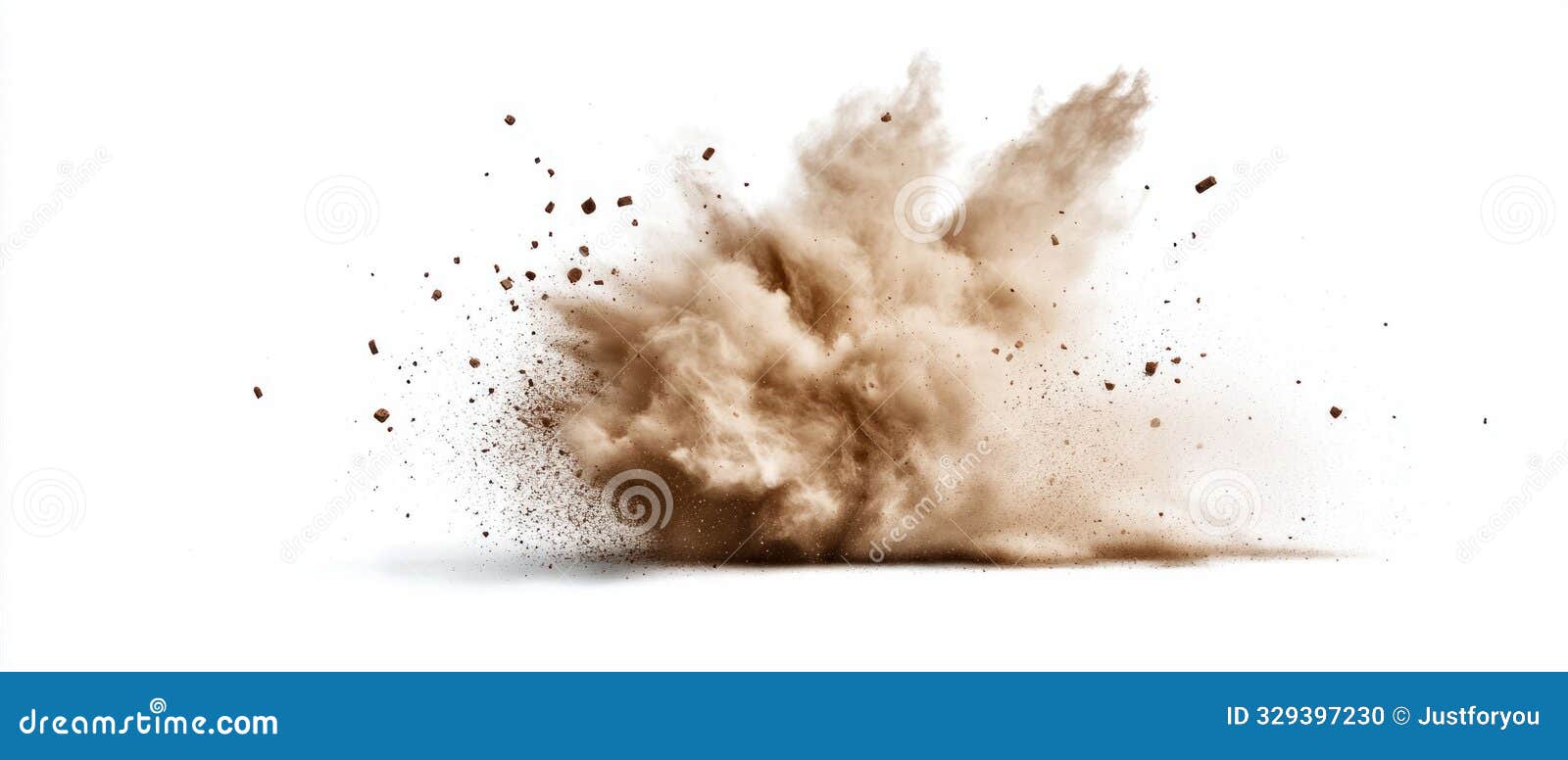 Exploding Dirt Cloud on White Background. Generative Ai Stock ...