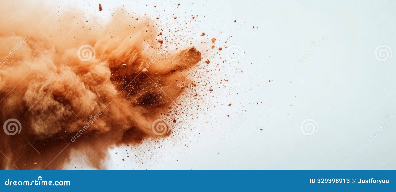 Exploding Dirt Cloud on White Background. Generative Ai Stock ...