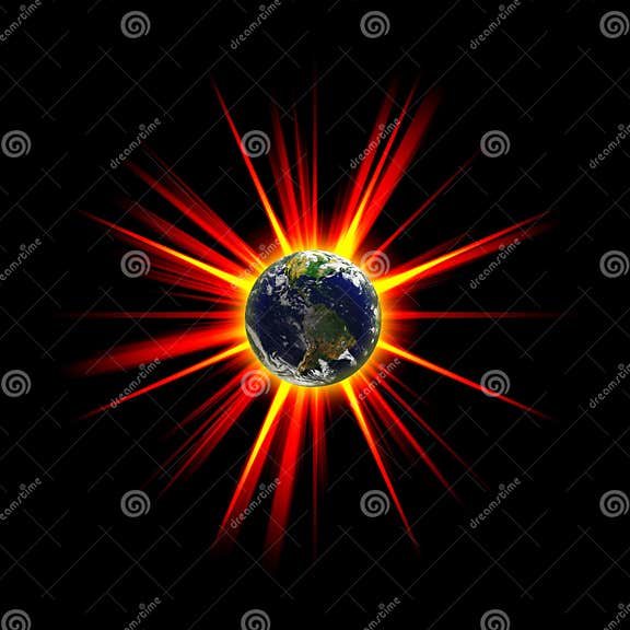 Exploding Earth stock illustration. Illustration of flaming - 16269889
