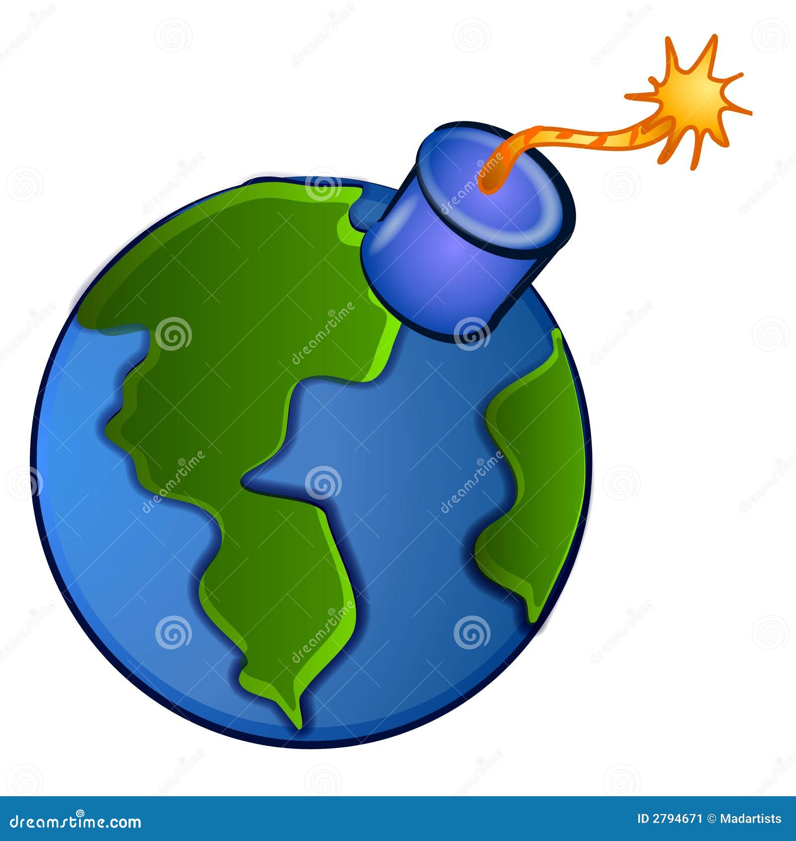 Exploding Earth Bomb Clip Art Stock Illustration - Illustration of ...
