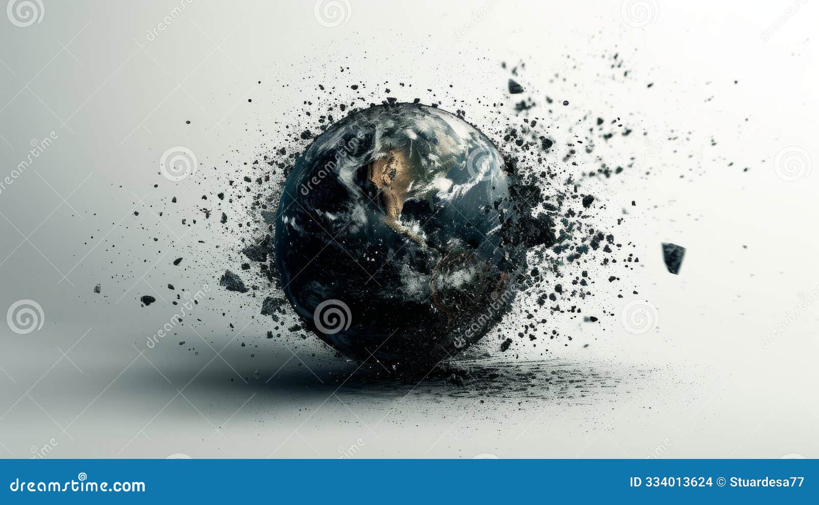 Exploding Earth with Debris Particles Stock Photo - Image of world ...