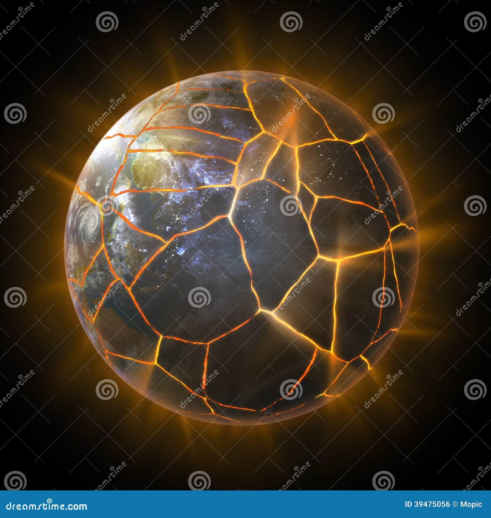 Exploding Earth globe stock illustration. Illustration of explode ...