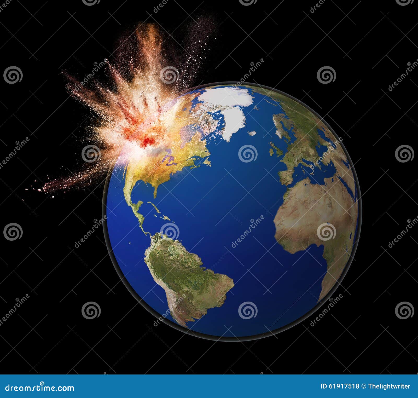 Exploding Earth Isolated on Black Back Ground Stock Illustration ...