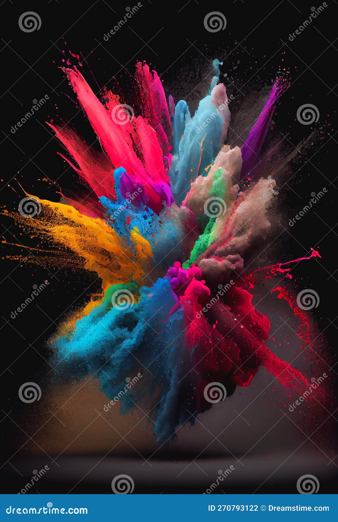 Exploding Powder Paint Colorful Stock Illustration - Illustration of ...