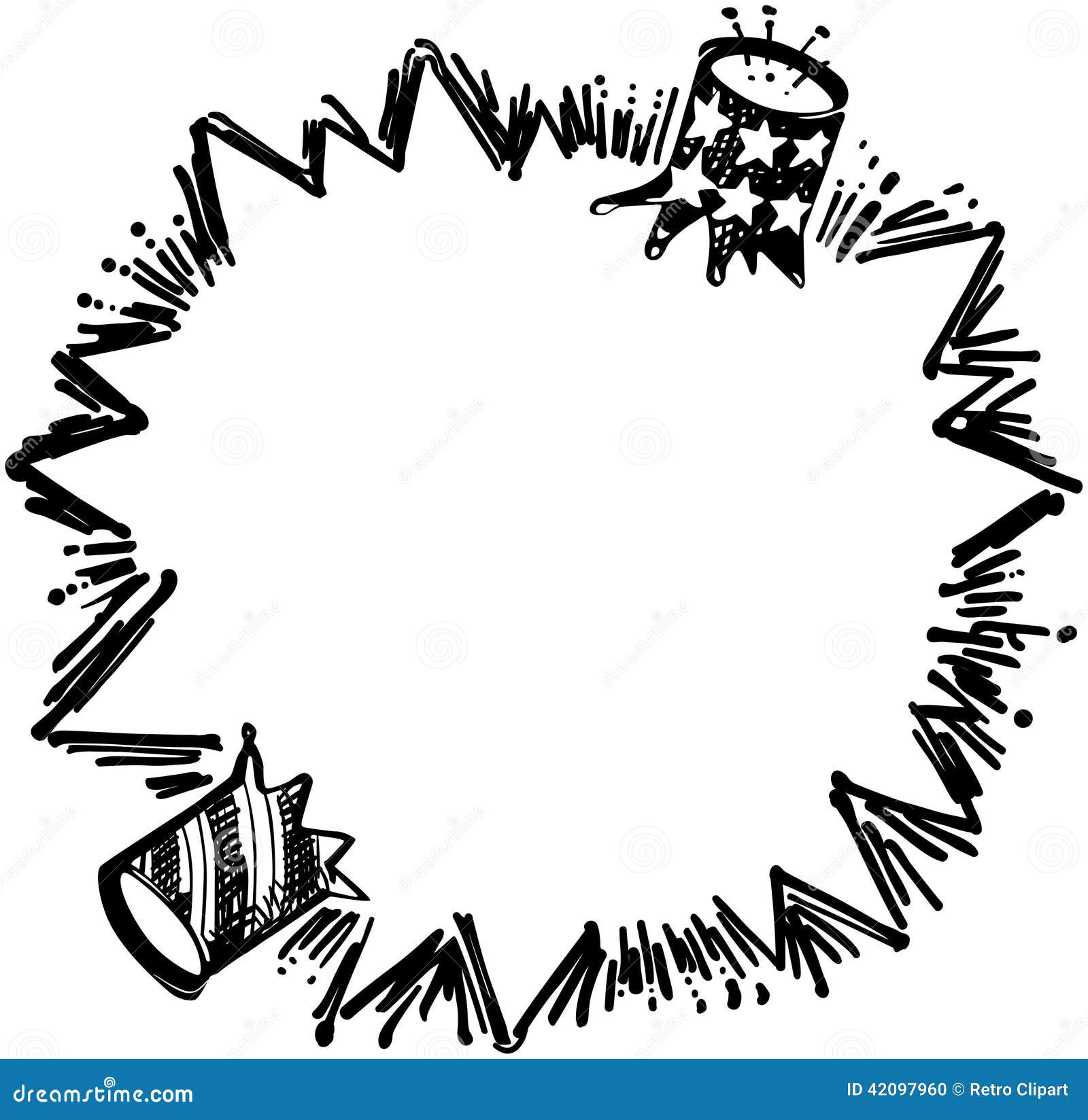 Exploding Firecracker Ad Frame Stock Vector - Illustration of 1940 ...