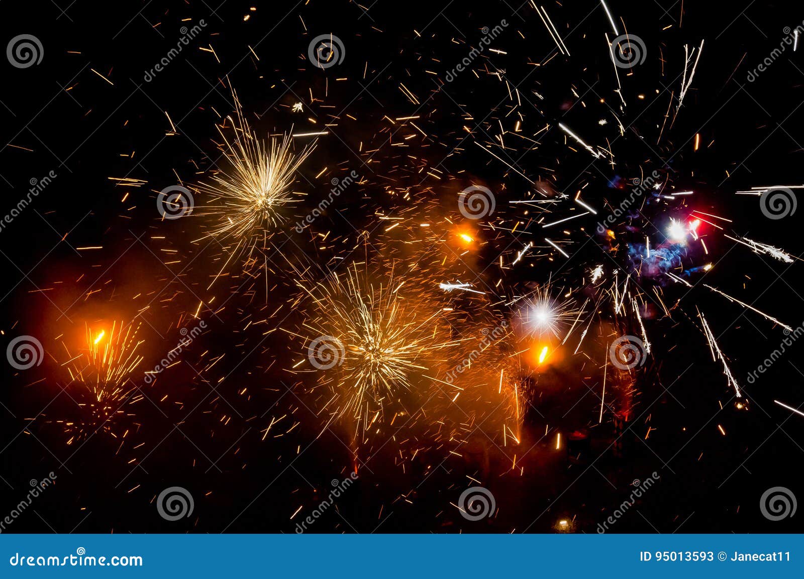 Exploding fireworks stock image. Image of effects, fire - 95013593
