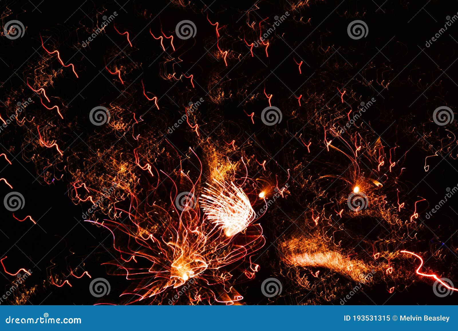 Exploding Fireworks, Digitally Enhanced. Stock Image - Image of ...