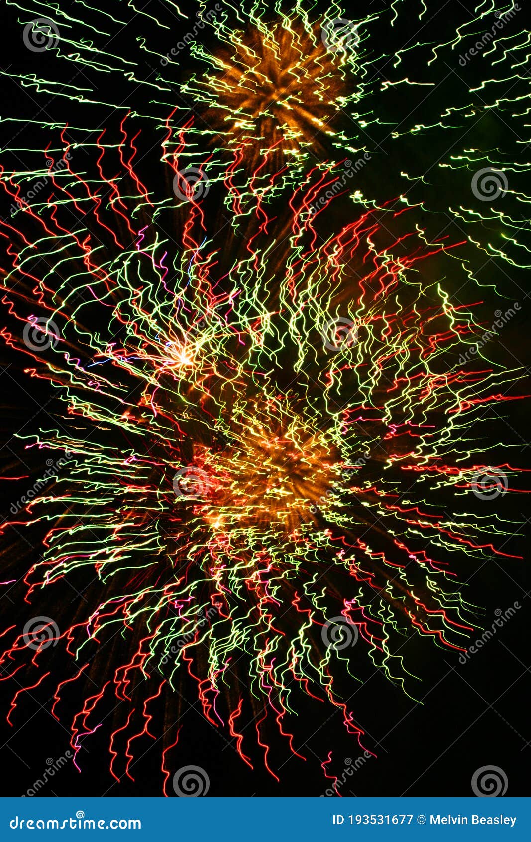Exploding Fireworks, Digitally Enhanced. Stock Image - Image of ...