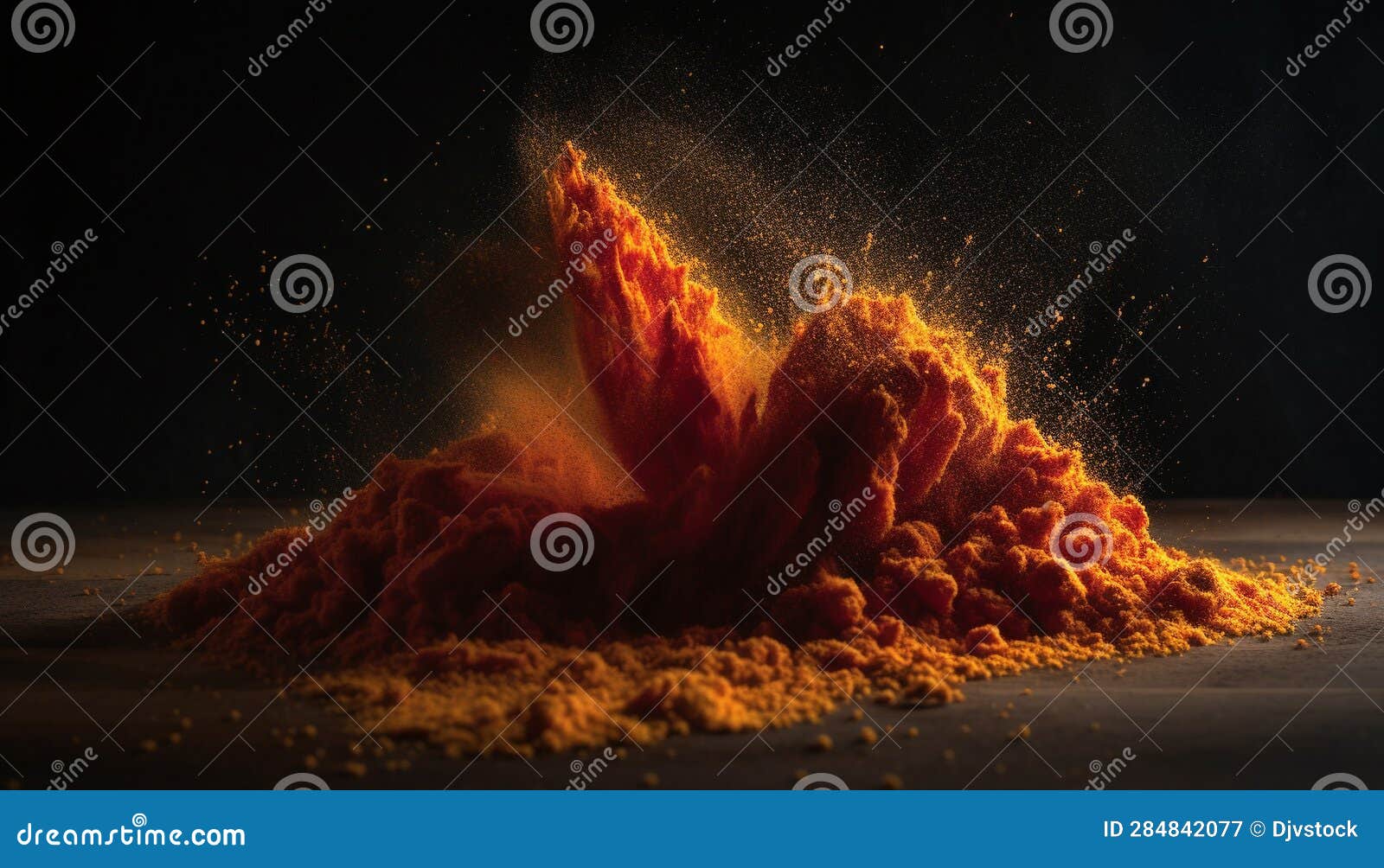 Exploding Flame Ignites Heat, Burning Nature Dark Night with Glowing ...