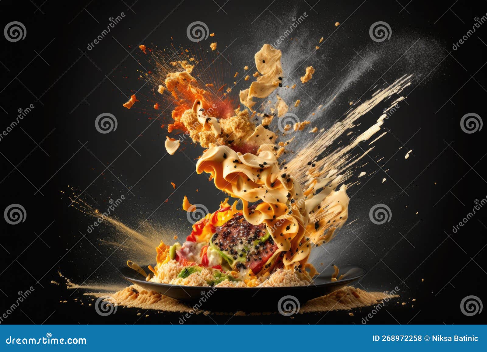 Exploding Food Illustration Stock Illustration - Illustration of ...