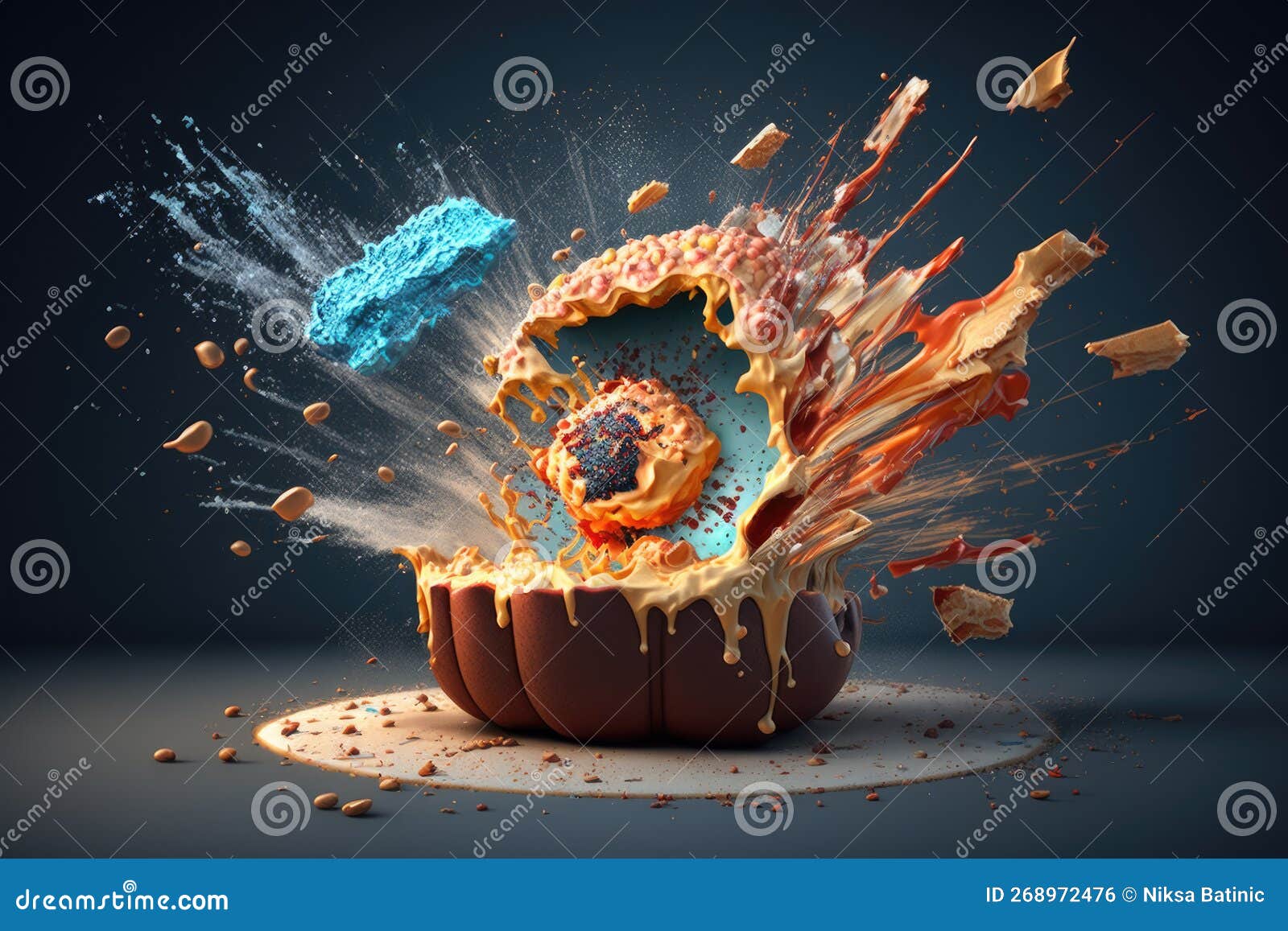 Exploding Food Illustration Stock Illustration - Illustration of tomato ...