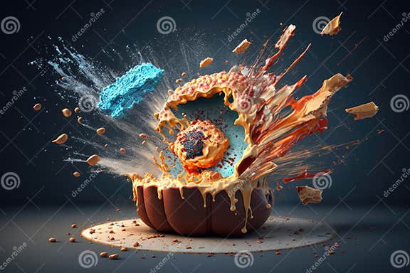 Exploding Food Illustration Stock Illustration - Illustration of tomato ...