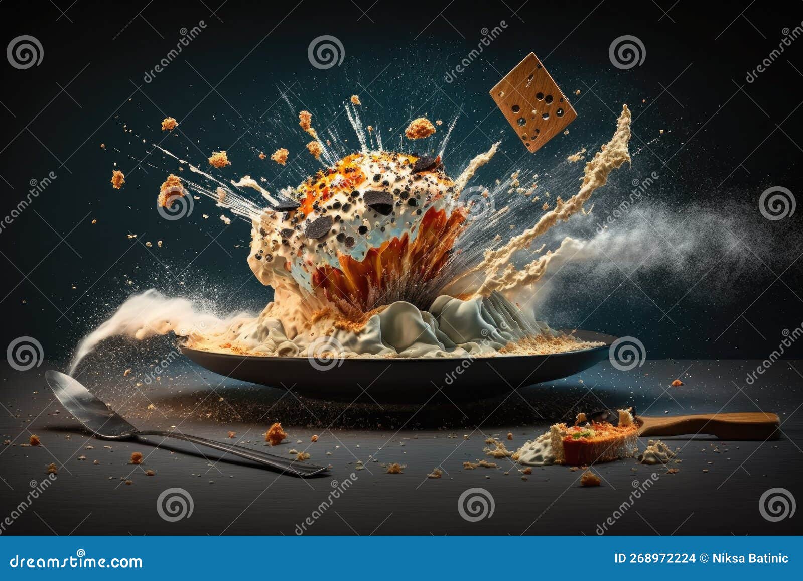 Exploding Food Illustration Stock Illustration - Illustration of meal ...