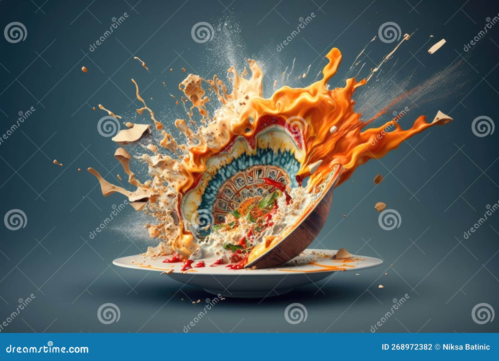 Exploding Food Illustration Stock Illustration - Illustration of ...