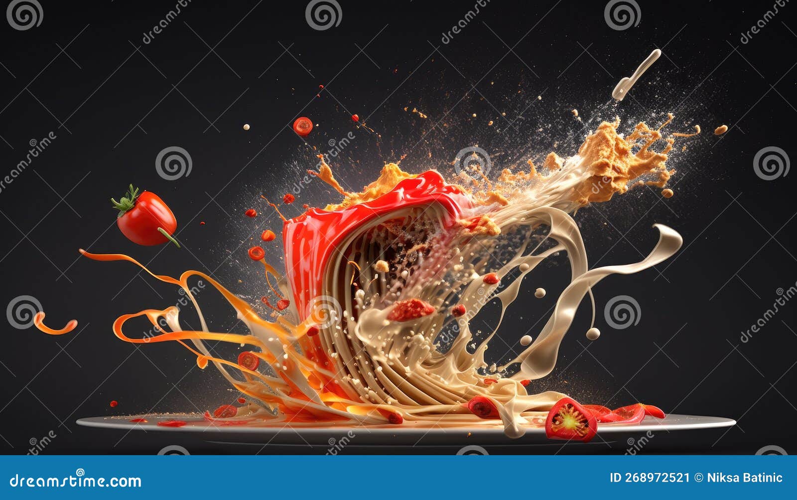 Exploding Food Illustration Stock Illustration - Illustration of ...