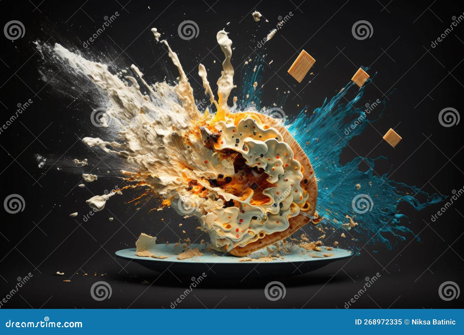 Exploding Food Illustration Stock Illustration - Illustration of ...