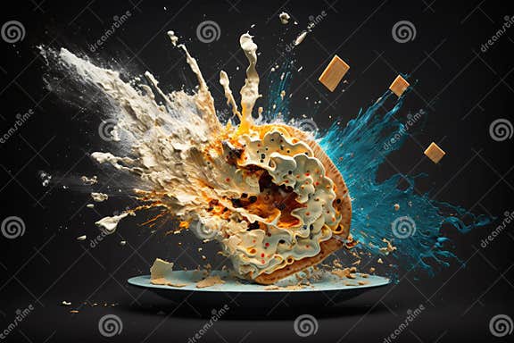 Exploding Food Illustration Stock Illustration - Illustration of ...
