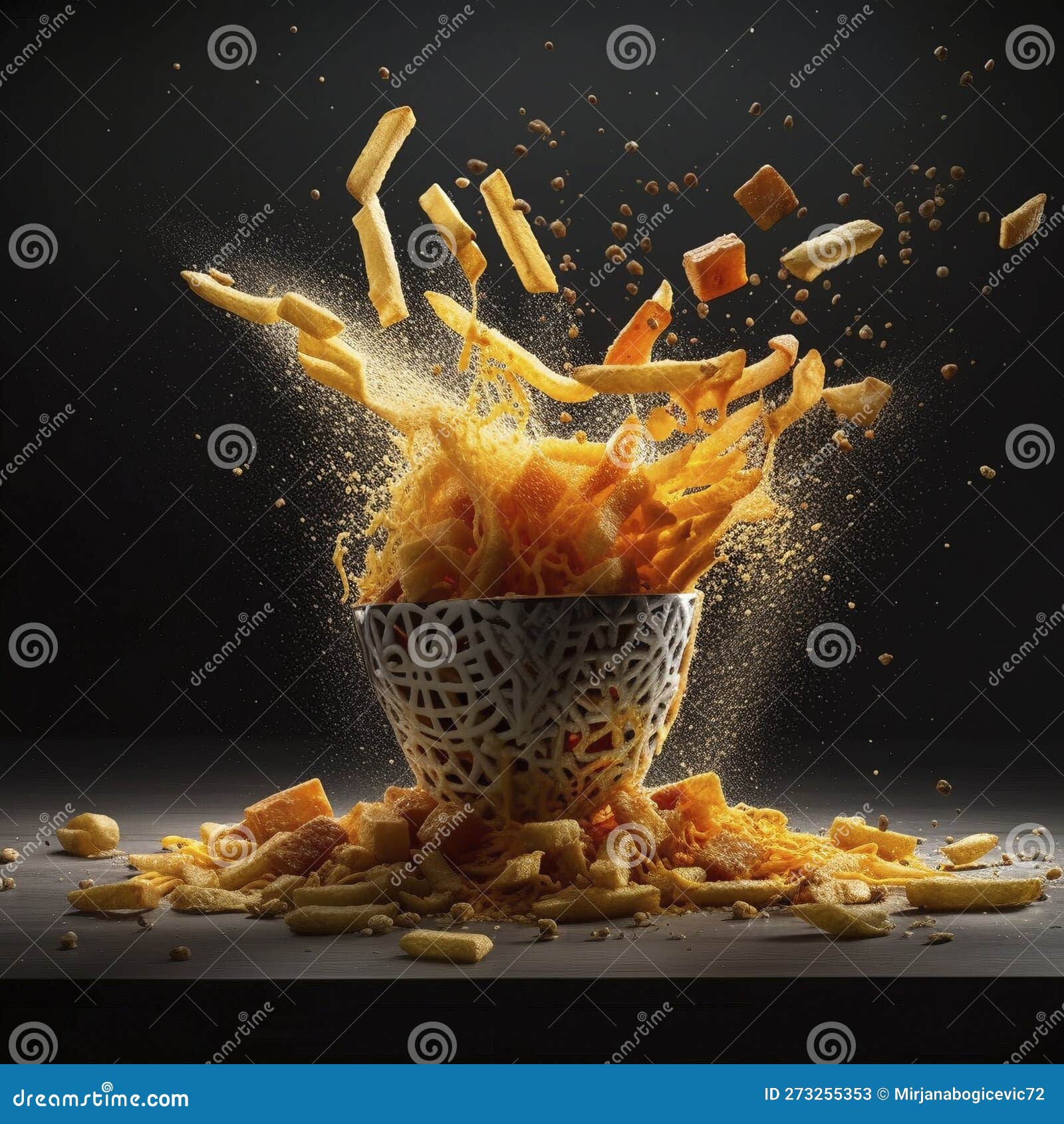Exploding French Fries, Created with Generative AI Stock Illustration ... Exploding French Fries, Created with Generative AI Stock Illustration ...