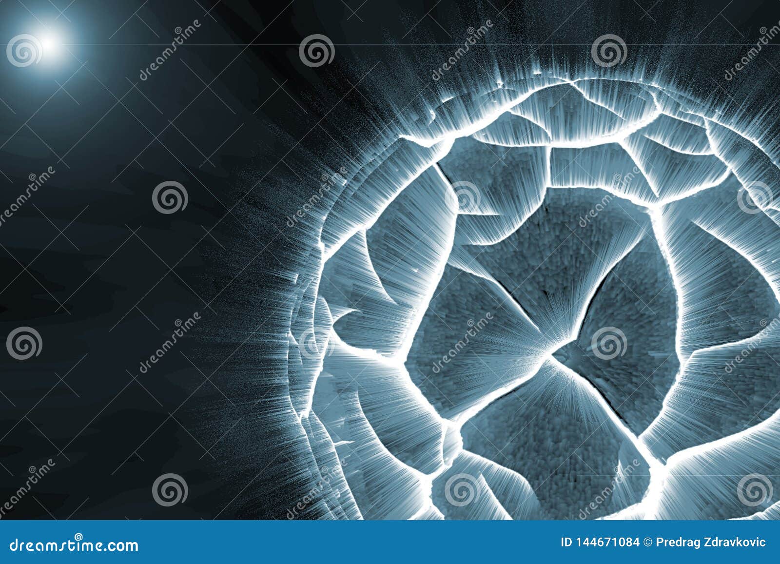 Exploding Frozen Planet with Ice Details Stock Illustration ...