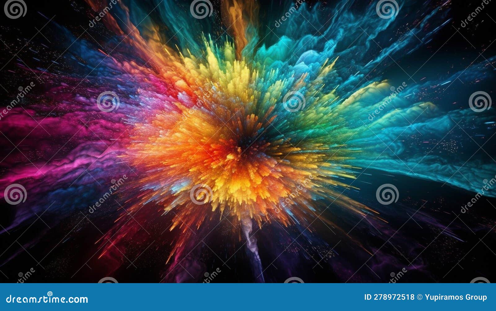 Exploding Galaxy Creates Vibrant Space Chaos in Multi Colored Abstract ...