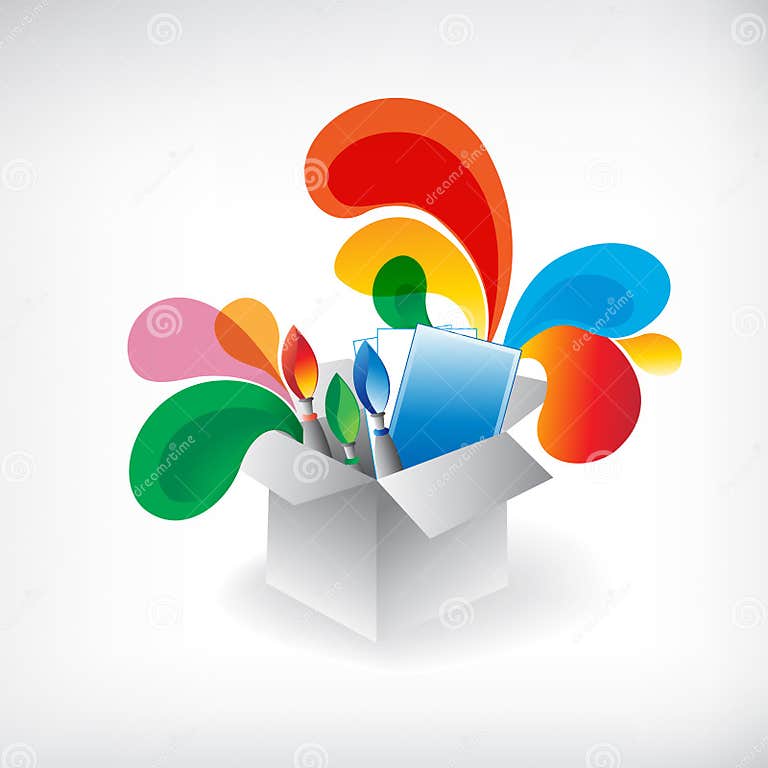 Exploding gift box stock illustration. Illustration of circles - 21198633