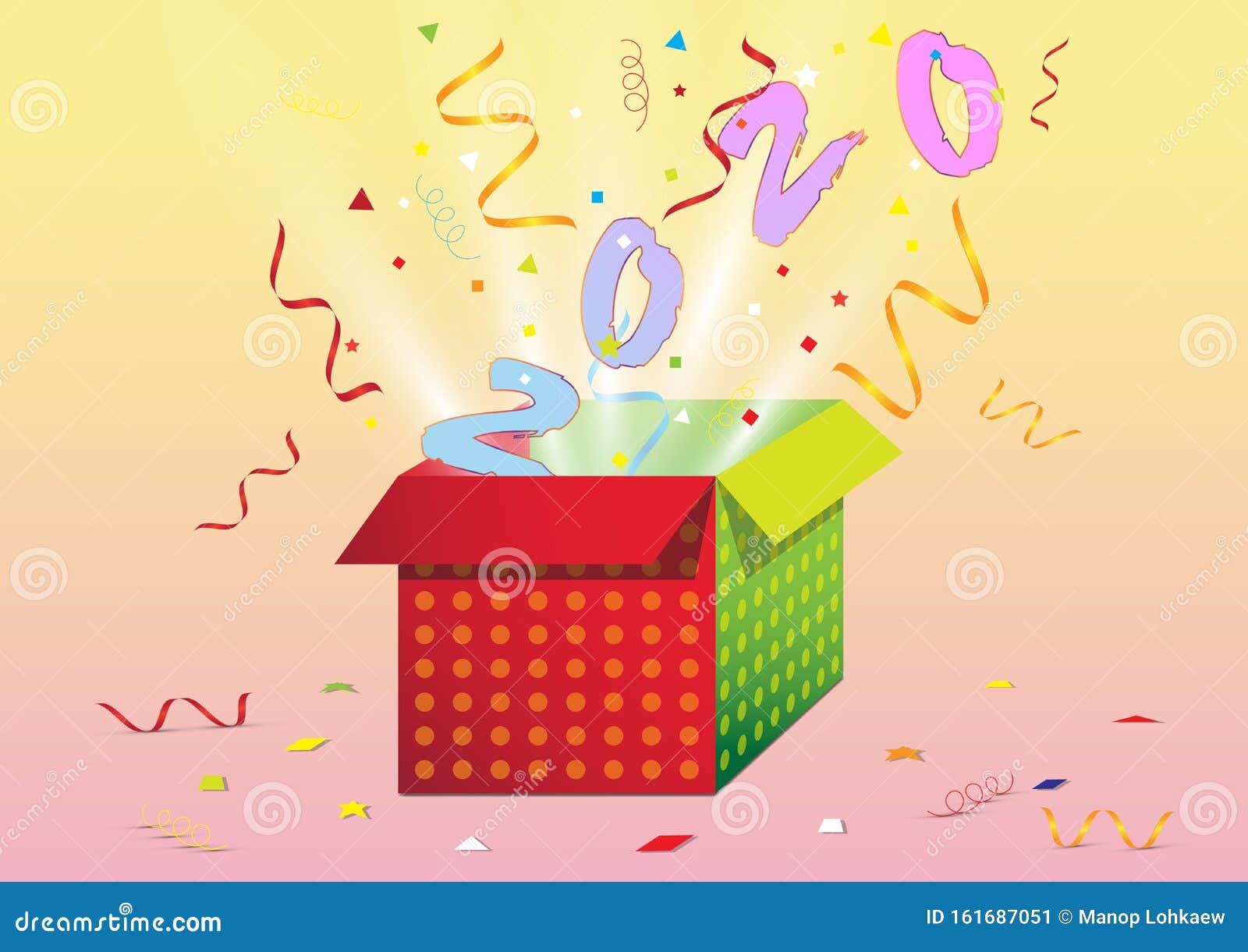 Exploding Gift Box Template Vector Illustration | CartoonDealer.com ...
