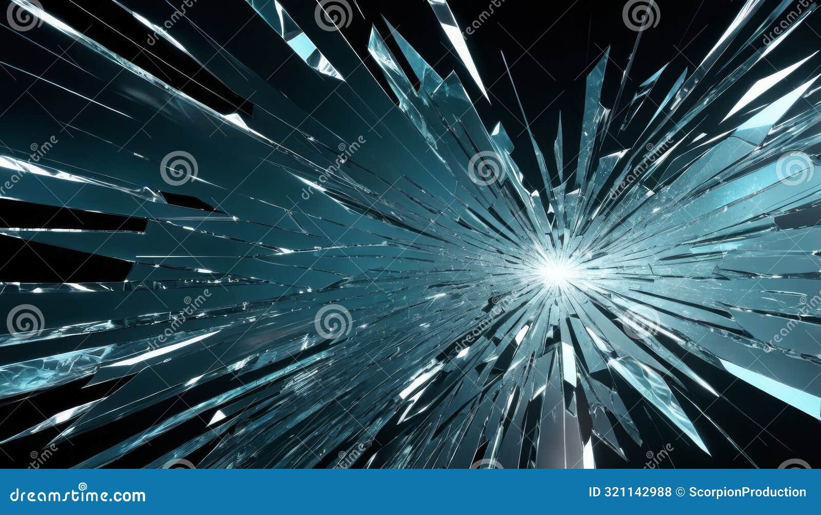 Exploding Glass Shards in Blue Stock Photo - Image of dispersion ...