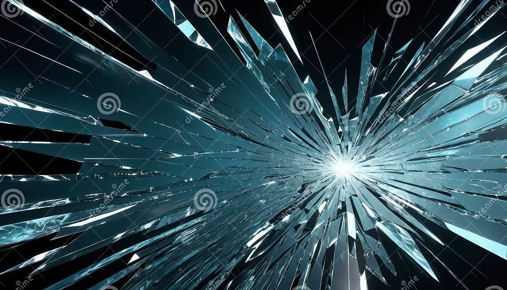 Exploding Glass Shards in Blue Stock Photo - Image of dispersion ...