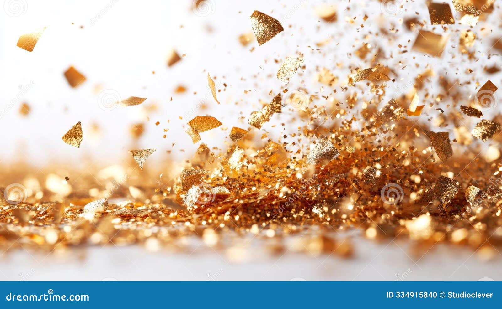 Exploding Golden Glitter Particles Generative AI Stock Illustration ...
