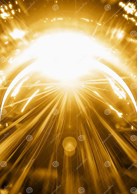 Exploding Golden Rays Abstract Background Stock Illustration ...