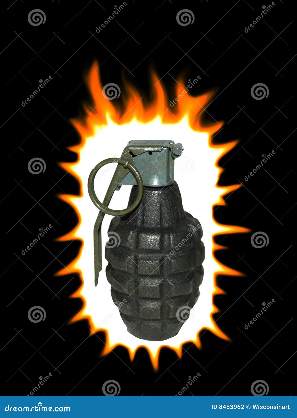Exploding Hand Grenade stock illustration. Illustration of boom - 8453962