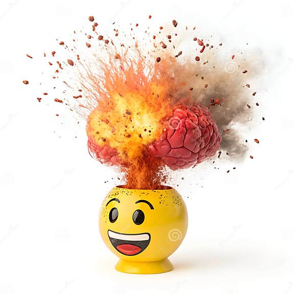 Exploding Head Emoji 3D Icon, Stock Illustration - Illustration of ...