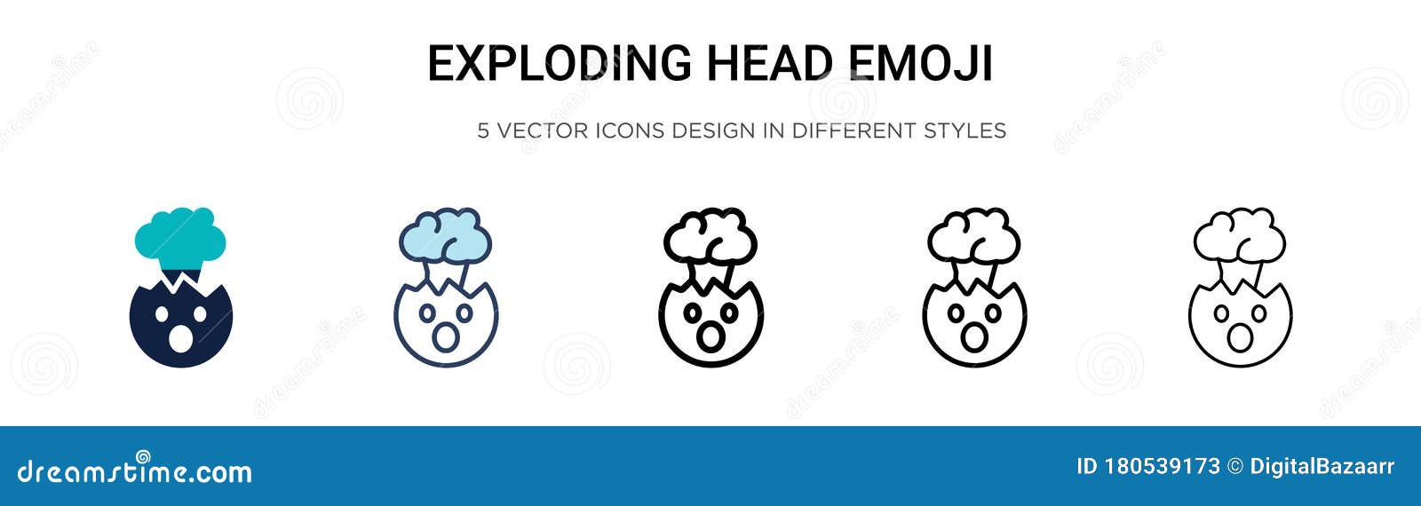 Exploding Head Emoji Icon in Filled, Thin Line, Outline and Stroke ...