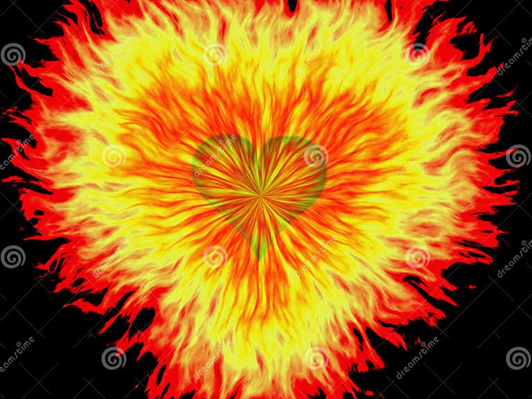 Exploding heart stock illustration. Illustration of burning - 8346381