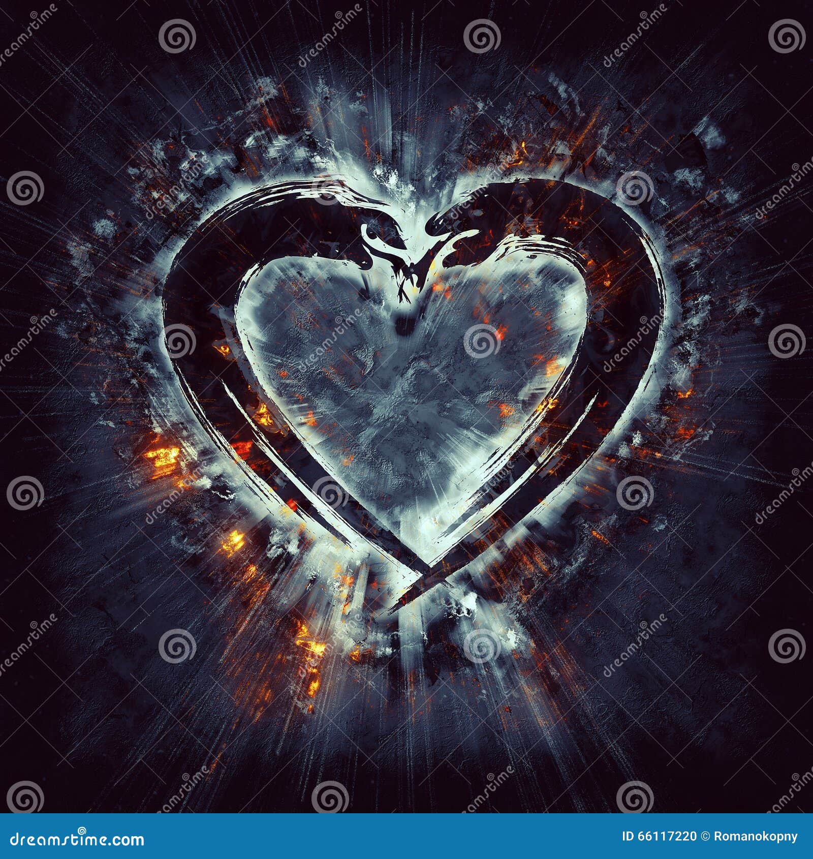 Exploding heart stock illustration. Illustration of entertainment ...