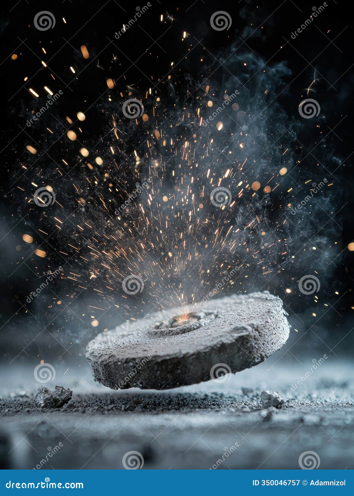 Exploding Hockey Puck With Flying Particles On A White Background ...