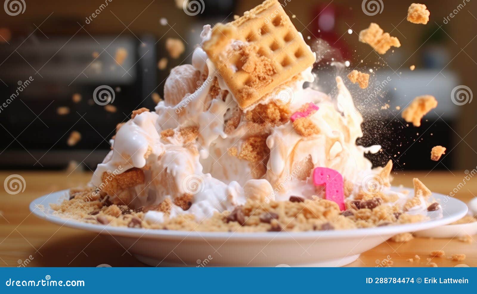 Exploding Ice Cream with Cookies - Stock Concepts Stock Photo - Image ...