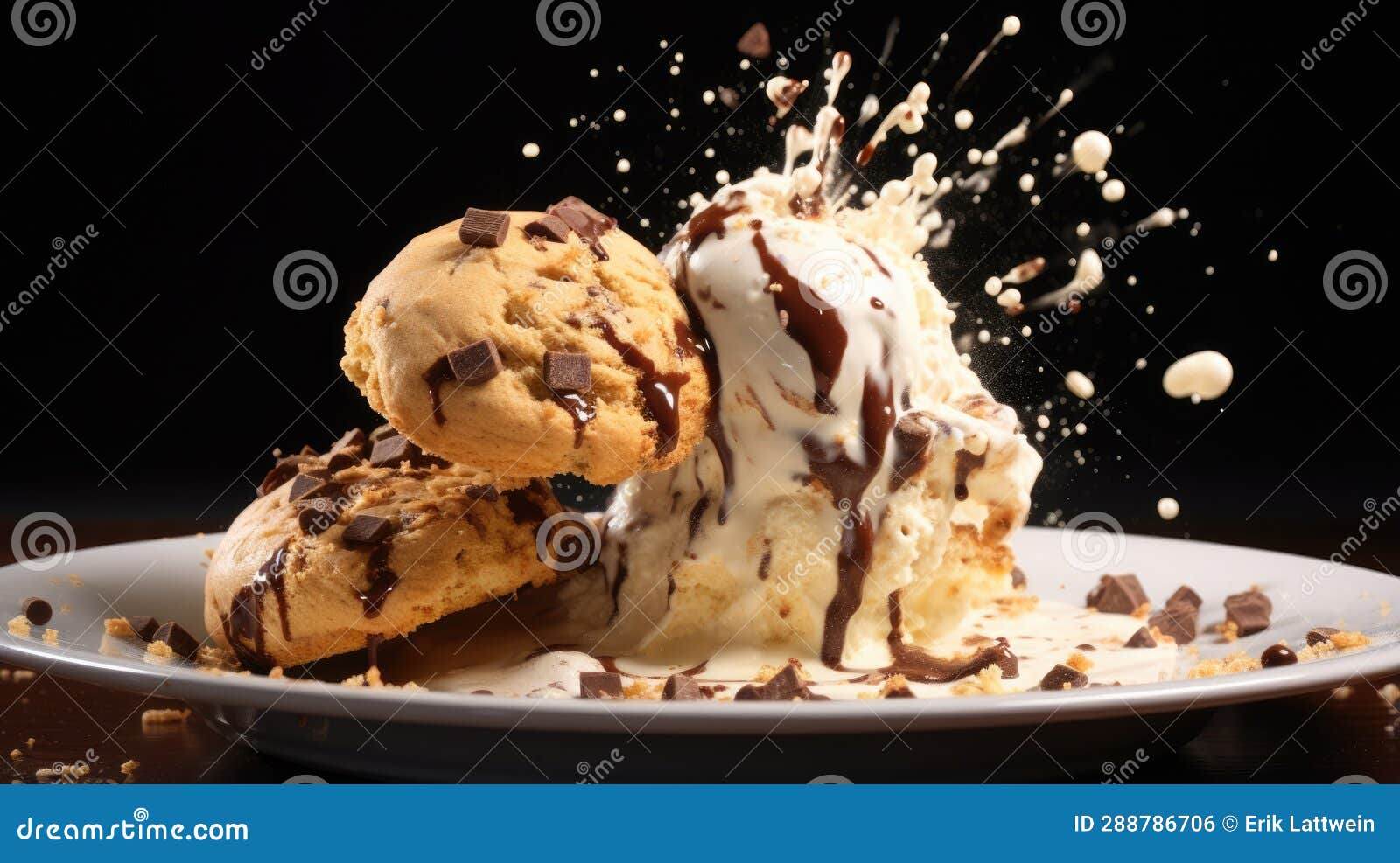 Exploding Ice Cream with Cookies - Stock Concepts Stock Photo - Image ...