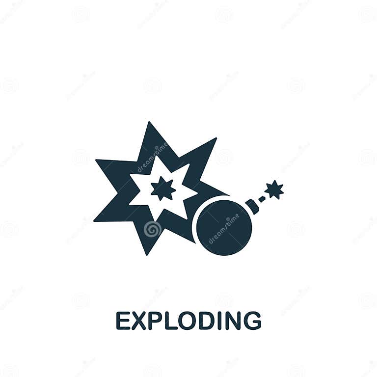 Exploding Icon Monochrome Simple Sign From Performance Collection Stock Vector Illustration